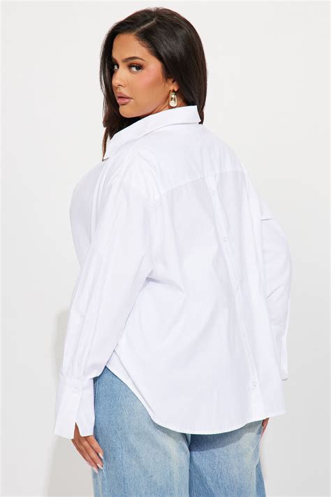 Adele Poplin Blouse Top White Fashion Nova