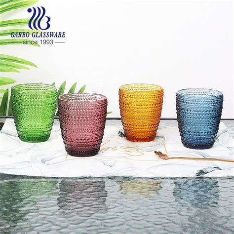Wholesale Cheap 300ml Solid Colored Pressed Glass Water Cup Restaurant