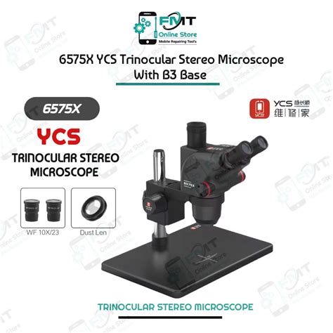 6575x Ycs Trinocular Stereo Microscope With B3 Base Fmt Online Store