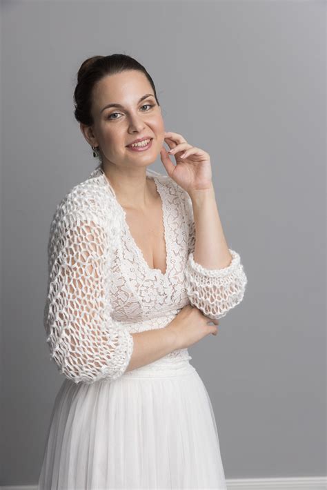 Bolero Für Bräute Handgestrickt In Weiß Und Ivory ♥ Beemohr