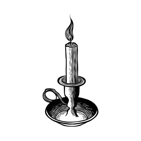 Black And White Vintage Style Candle Vector Illustration 29579663