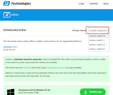 download exe4j java home chlistread