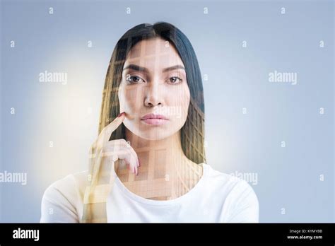 Determined Attractive Woman Taking Decision Stock Photo Alamy