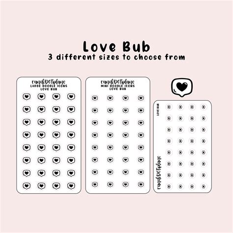 Love Bub Hand Drawn Icon Stickers For Your Paper Planner Etsy