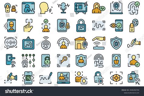 Handwriting Identification Icons Set Outline Vector Stock Vector