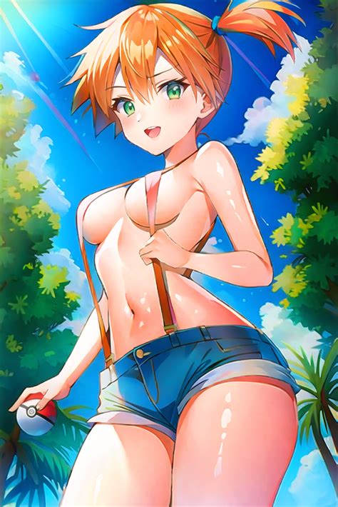 Rule 34 1girls Ai Generated Bangs Bare Arms Blue Sky Blush Breasts Bush Cloud Convenient