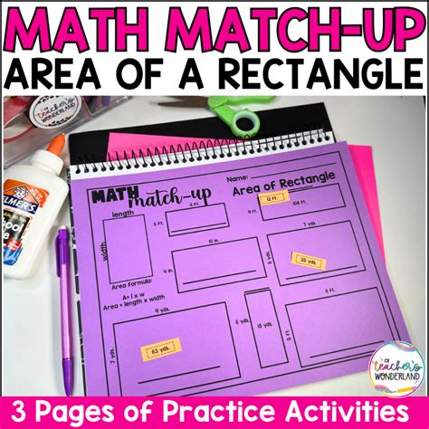 Area Of Rectangle Math Sorts Math Centers Review Interactive Notebook