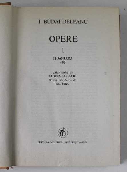 Opere I Tiganiada De Ion Budai Deleanu 1974 Okazii Ro