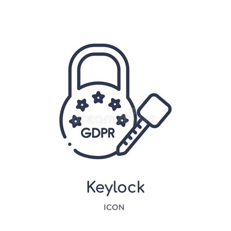 Linear Keylock Icon From Gdpr Outline Collection Thin Line Keylock