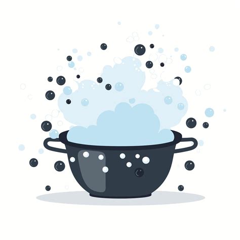 Bubbles Overflowing From A Pot During A Fun Kitchen Cleaning Activity