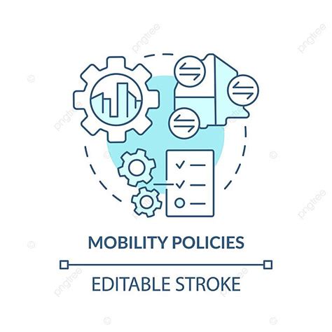 Mobility Policies Turquoise Concept Icon City Stroke Region Vector City Stroke Region