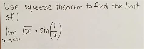 Solved Use Squeeze Theorem To Find The Limit Of Chegg