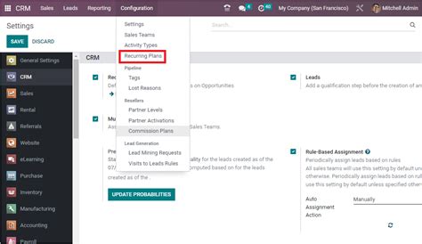 How To Configure And Manage Recurring Plans In Odoo 16 Crm