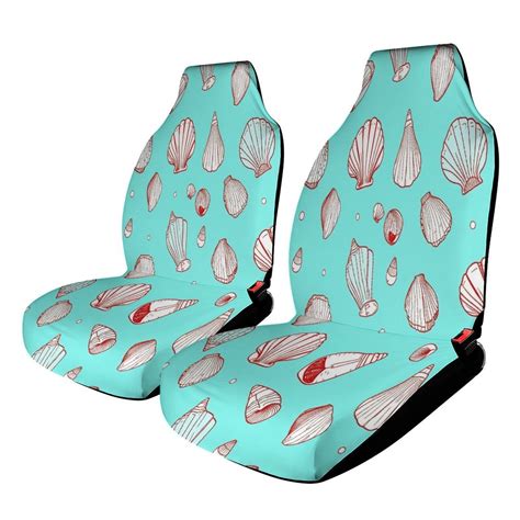 Car Seat Covers Sea Shells Pattern Universal Size Fit For Most Car Suv