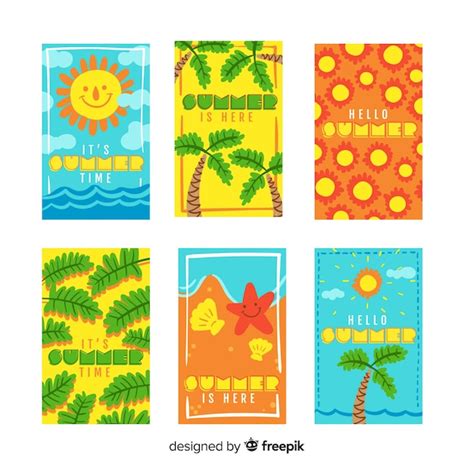 Free Vector Hand Drawn Summer Cards