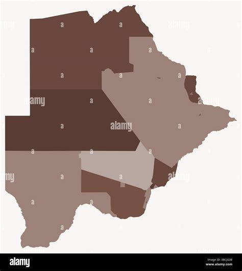 Map Of Botswana With Regions Just A Simple Country Border Map With Region Division Brown Color