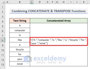 How to Concatenate Arrays in Excel (With 2 Conditions)