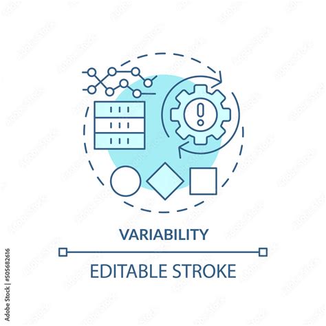 Variability Turquoise Concept Icon Big Data Characteristic Abstract Idea Thin Line Illustration