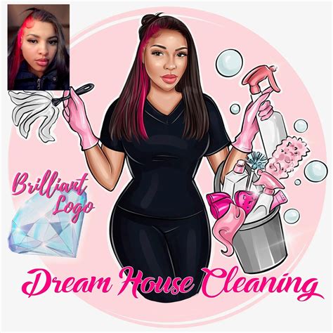 Cleaning Business Logo Cartoon Portrait Cleaning Service Logo Office