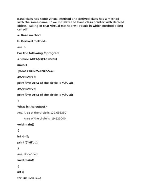 C Aptitude Question Pdf Class Computer Programming Pointer