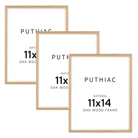 Puthiac 11x14 Oak Wood Picture Frame Minimalist 11x14 Frame Wood For