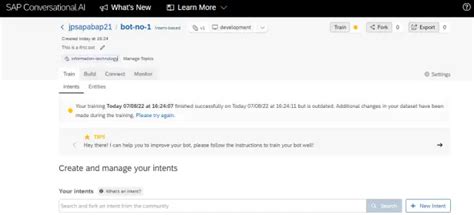 Sap Conversational Ai [1] Build A Simple Chatbot Discovering Abap