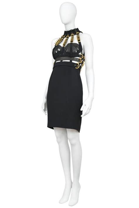 Versace Black Bondage Dress 1992 At 1stdibs Versace Bondage Dress