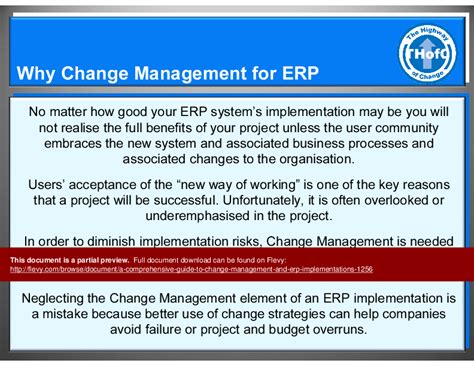 A Comprehensive Guide To Change Management ERP Implementations PPT