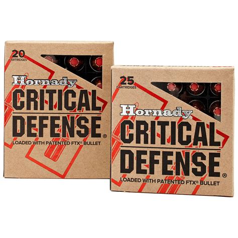 Hornady Critical Defense 45 Acp 185 Grain Ftx Ammunition 20 Rounds