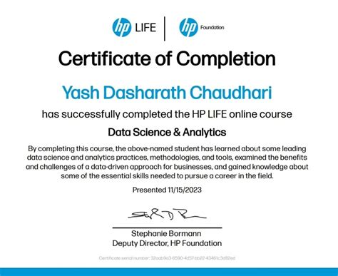 Completed Data Science And Analytics Course Yash Chaudhari Posted On