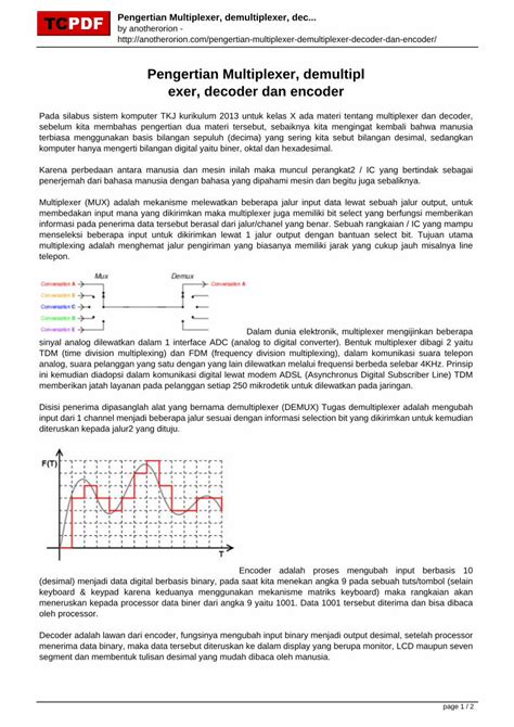 pdf pengertian multiplexer demultiplexer decoder dan encoder