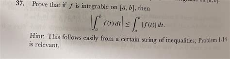 solved 37 prove that if f is integrable on [a b] then