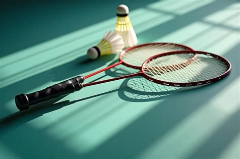 badminton shuttlecock on abstract effect premium ai generated vector