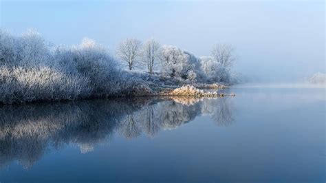 湖 树木 雪 倒影 冬季 4k超清风景壁纸图片编号338312 壁纸网