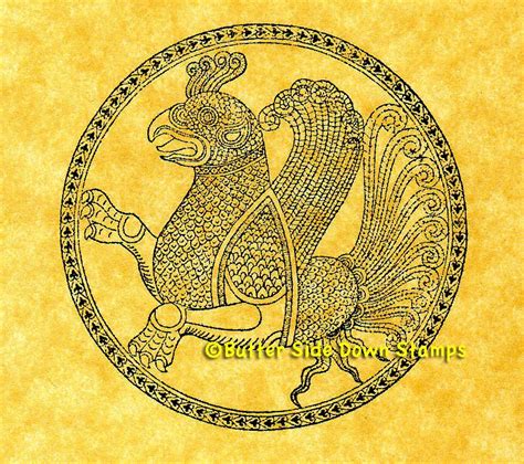 Simurgh Persian Phoenix Rubber Stamp Etsy