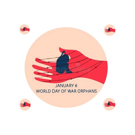 World Day Of War Orphans 6 January Vector Illustration Stock