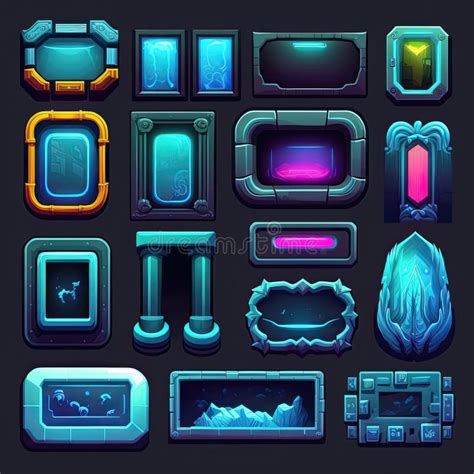 Menu Rectangle Frame Game Ai Generated Stock Illustration