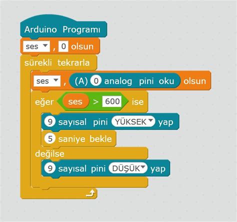 mblok5 ile arduino dersleri ders 12 arduino and mblock ses sensörü ile yanıp sönen lamba