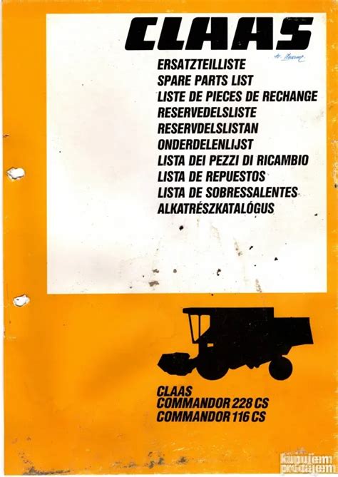 Claas Commandor 116 228 Cs Katalog Delova Kupujemprodajem