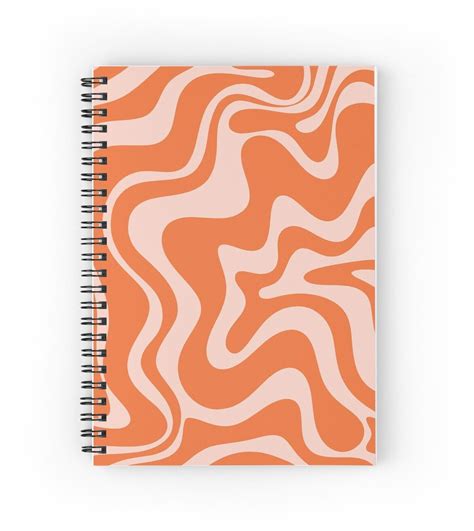 Orange And Pale Blush Liquid Swirl Spiral Notebook By Kierkegaard