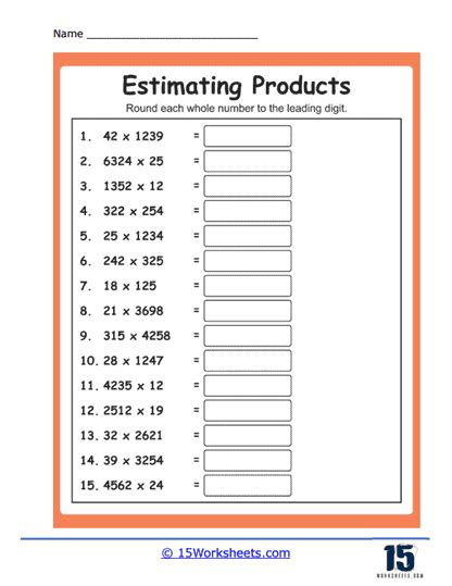Estimating Products Worksheets 15 Worksheets Library