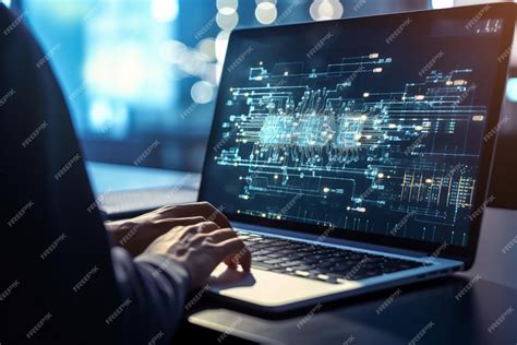 Premium Photo Programmer Working On Their Professional Development Types On A Laptop Computer