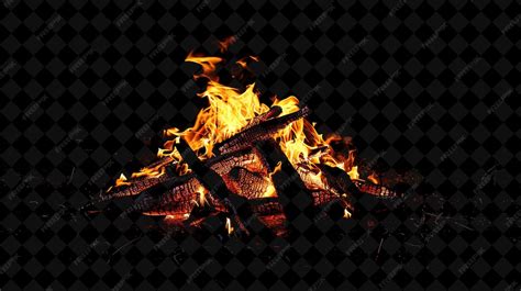 Premium Psd Png Primitive Roaring Tribal Fire With Earthy Red And