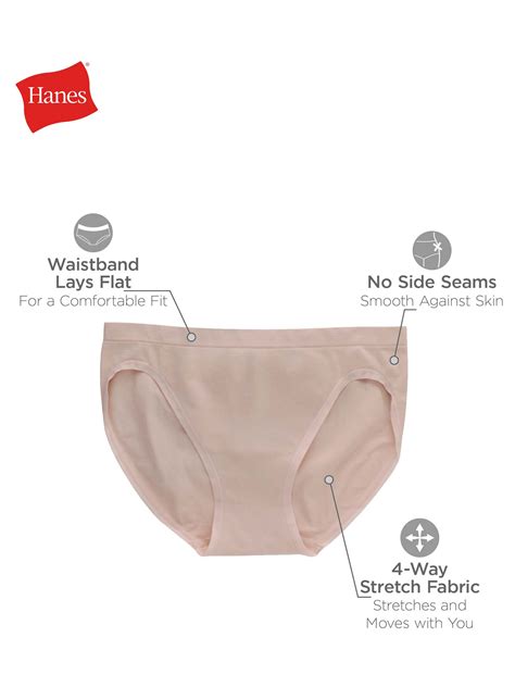Hanes Womens Comfort Flex Fit Seamless Bikini Underwear 6 Pack