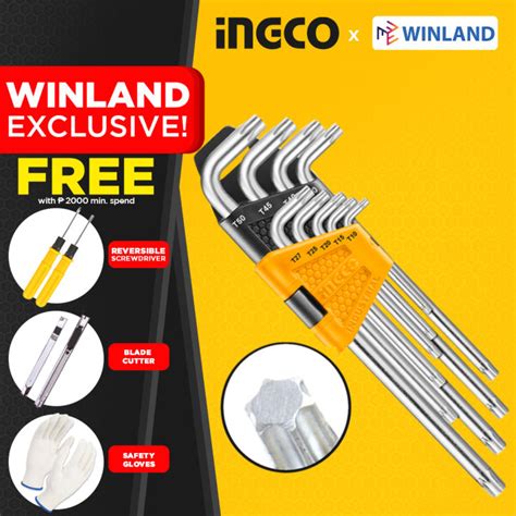 Ingco By Winland Industrial 9pcs Set Torx Key Cr V Ing Ht Lazada Ph