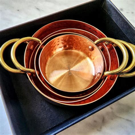Set 4 Copper Brass Measuring Cups