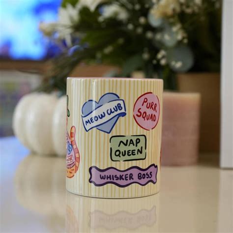 Cat Patch Mug Fun Cat Lover Coffee Cup By Hello Melody