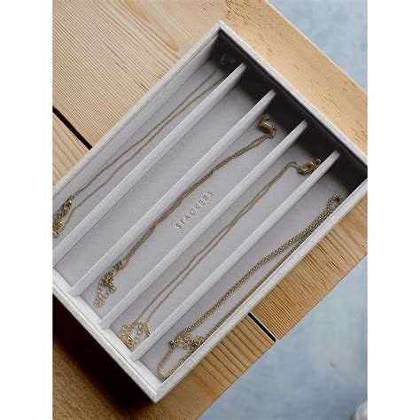 Stackers Classic 5 Section Necklace Layer Oatmeal Linen Soko And Co