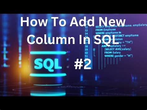 How to Add new column to existing table in sql || Sql Table ma New Column kasha Add Kara. #tech ...