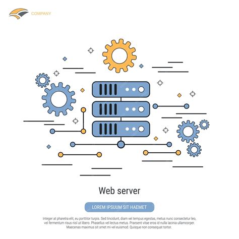 Premium Vector Web Server Flat Contour Style Vector Concept Illustration